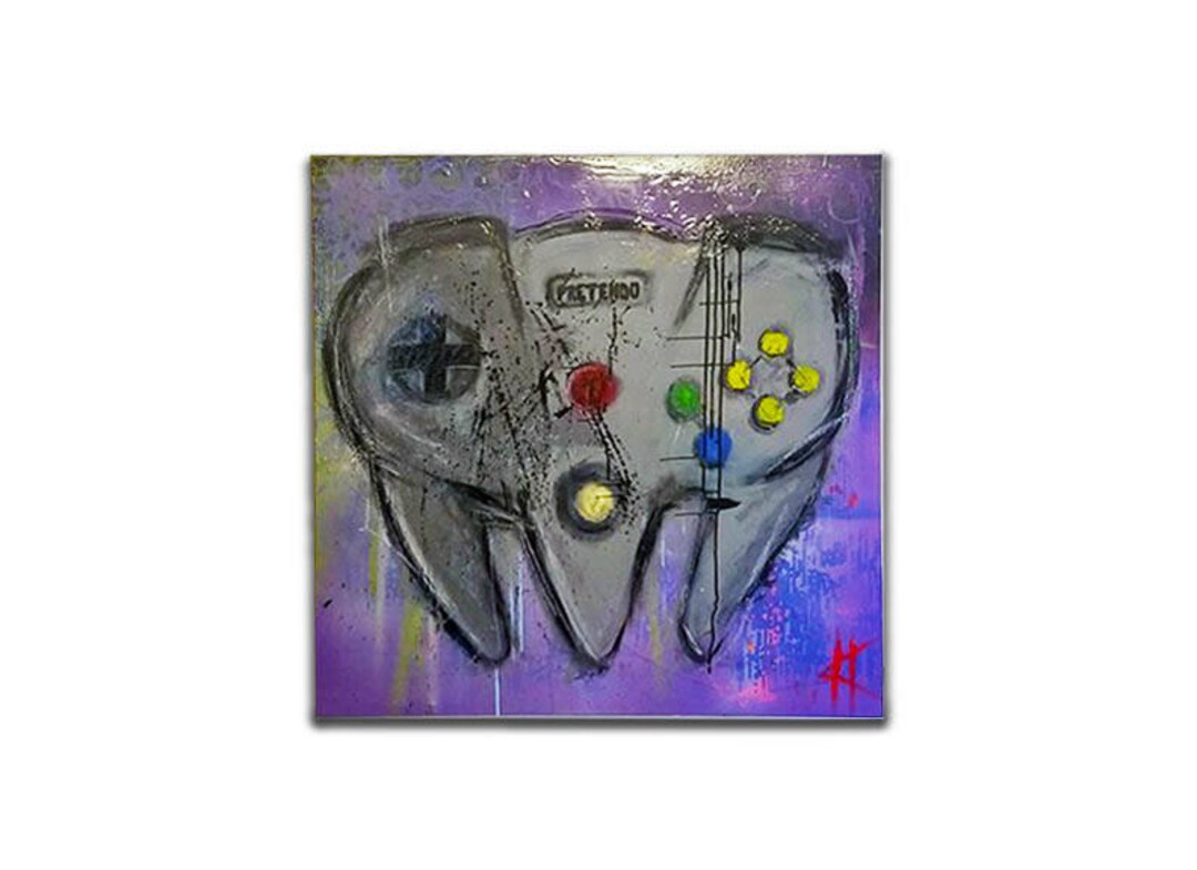 Giant Retro Classic Nintendo 64 Contoller Painting Custom 90's ...
