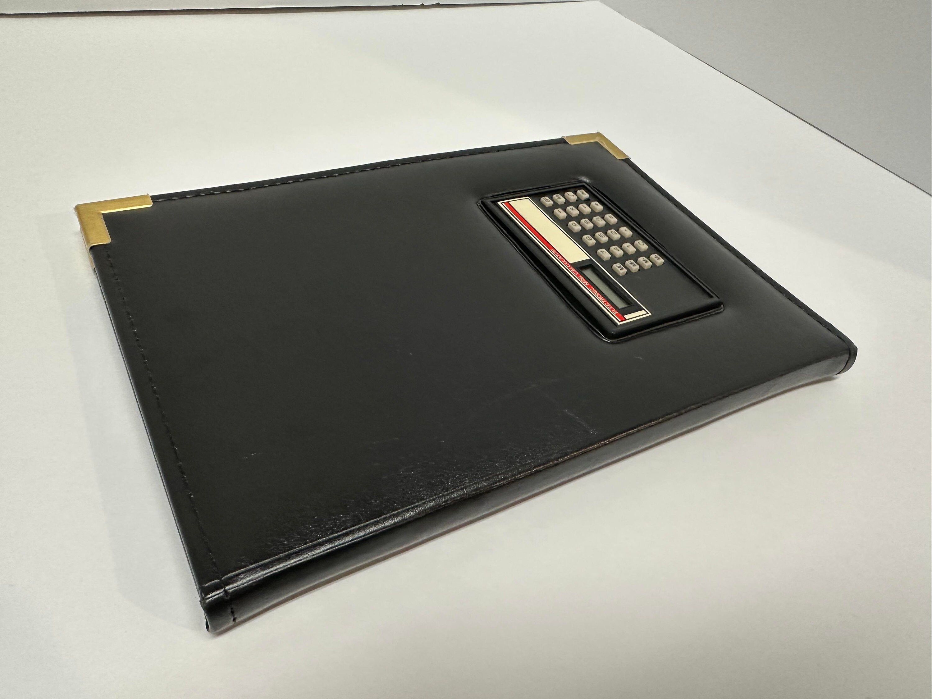 Vintage Black Faux Leather Folder Planner Organizer With Calculator 10 ...