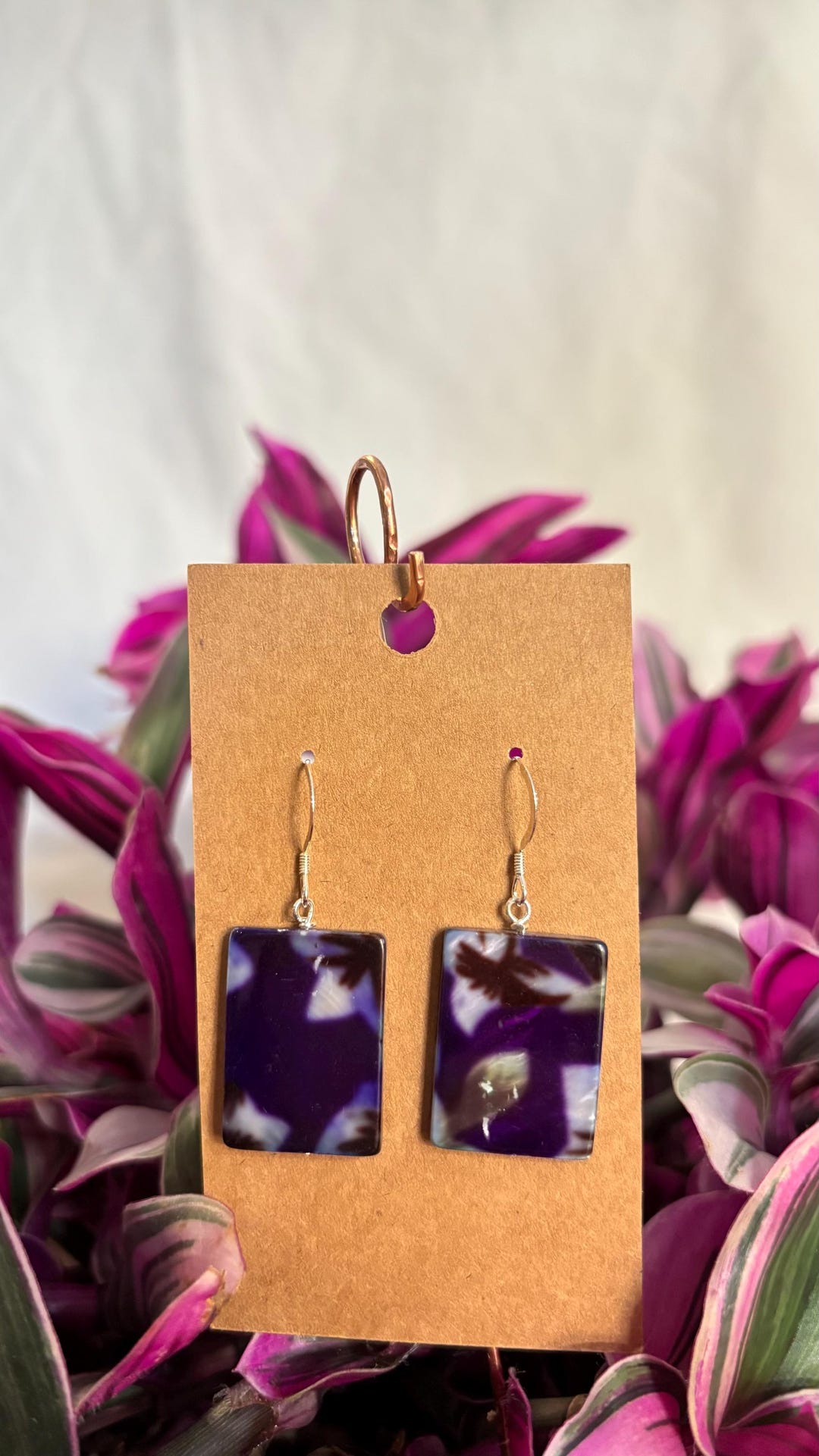Handmade Blue Square Art Glass Sterling Silver Drop Earrings - Etsy