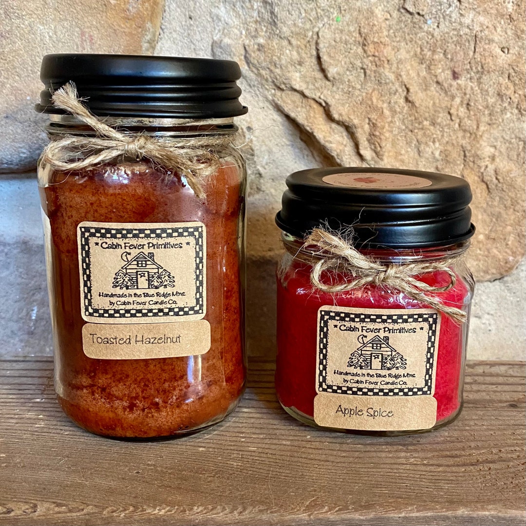 Primitive Mason Jar Candle, Mottled Wax - 16 Oz. - Etsy