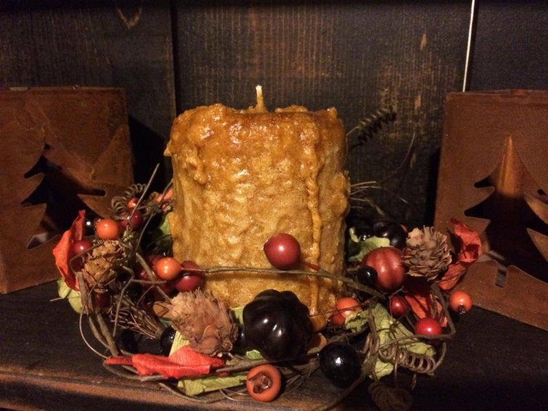 Medium Grubby Pillar / Primitive Pillar Candle - Etsy