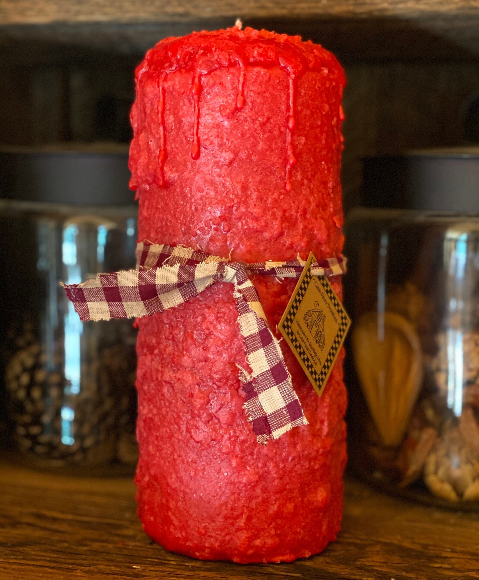 Tall Grubby Pillar Primitive Cake Candle - 3 Sizes - Etsy