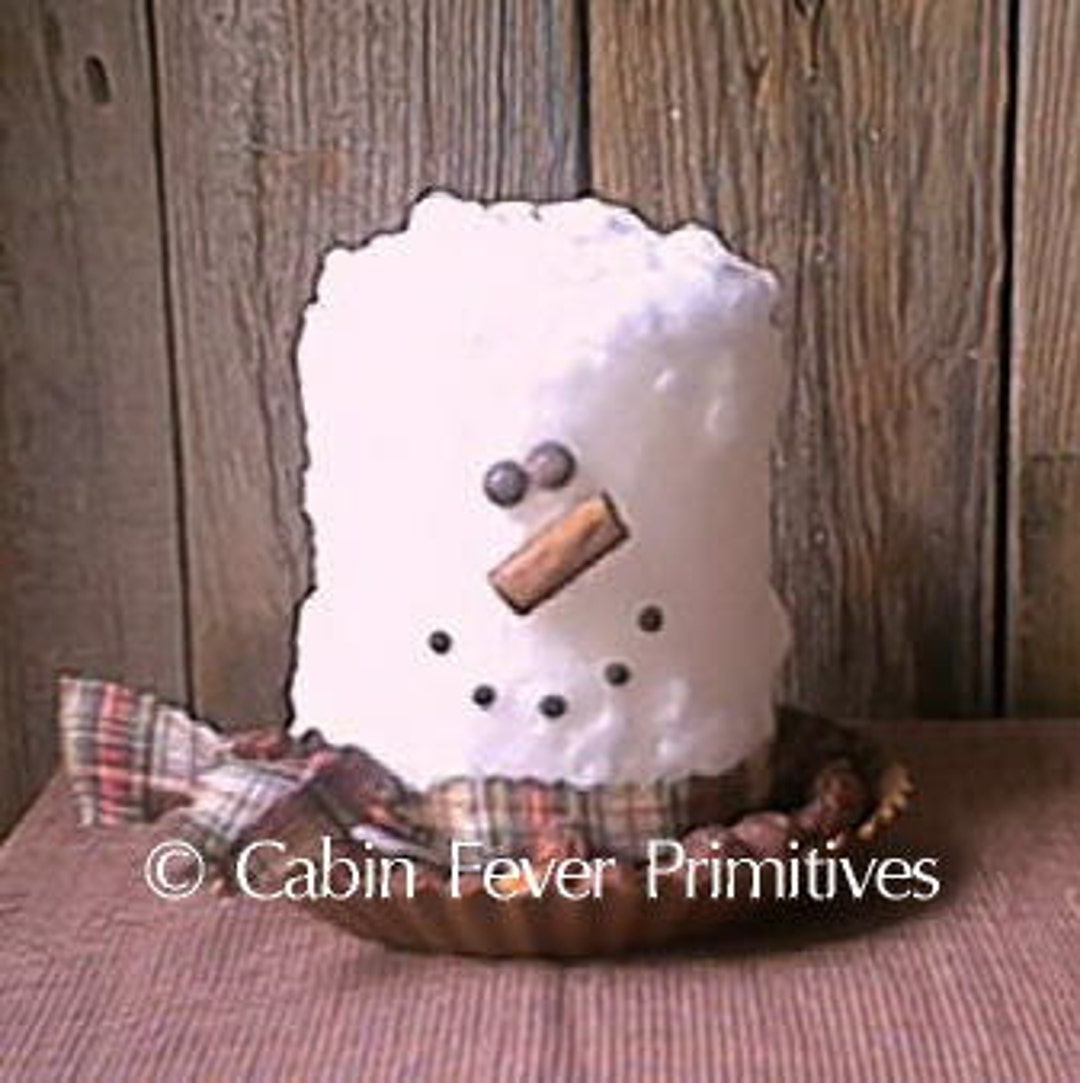 Snowman Candle, Lumpy, Bumpy, Primitive & Grubby, 2 Sizes - Etsy