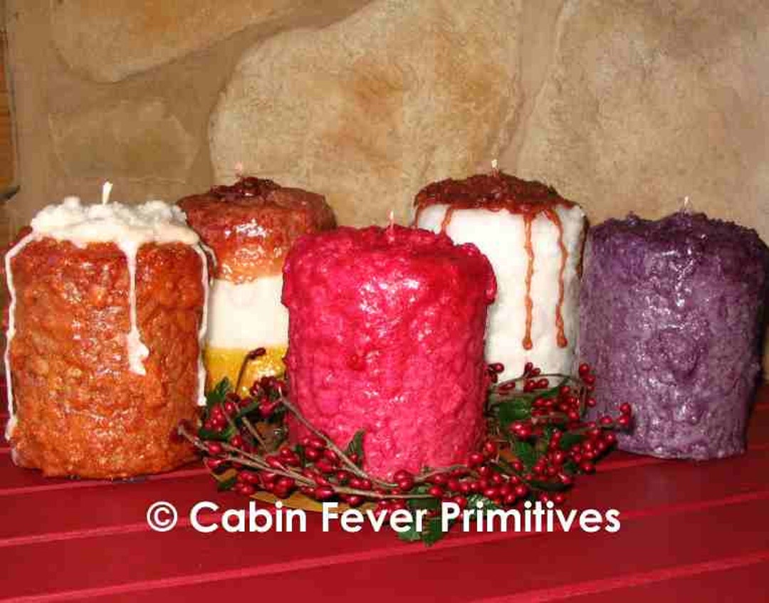 Medium Grubby Pillar / Primitive Pillar Candle - Etsy