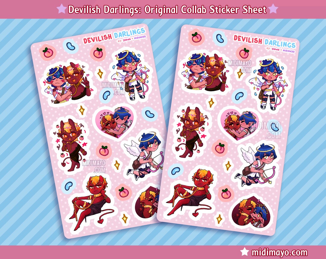 Devilish Darlings: Original Collab Sticker Sheet - Etsy