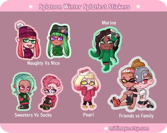 Splatoon Winter Christmas Splatoon Stickers | Etsy