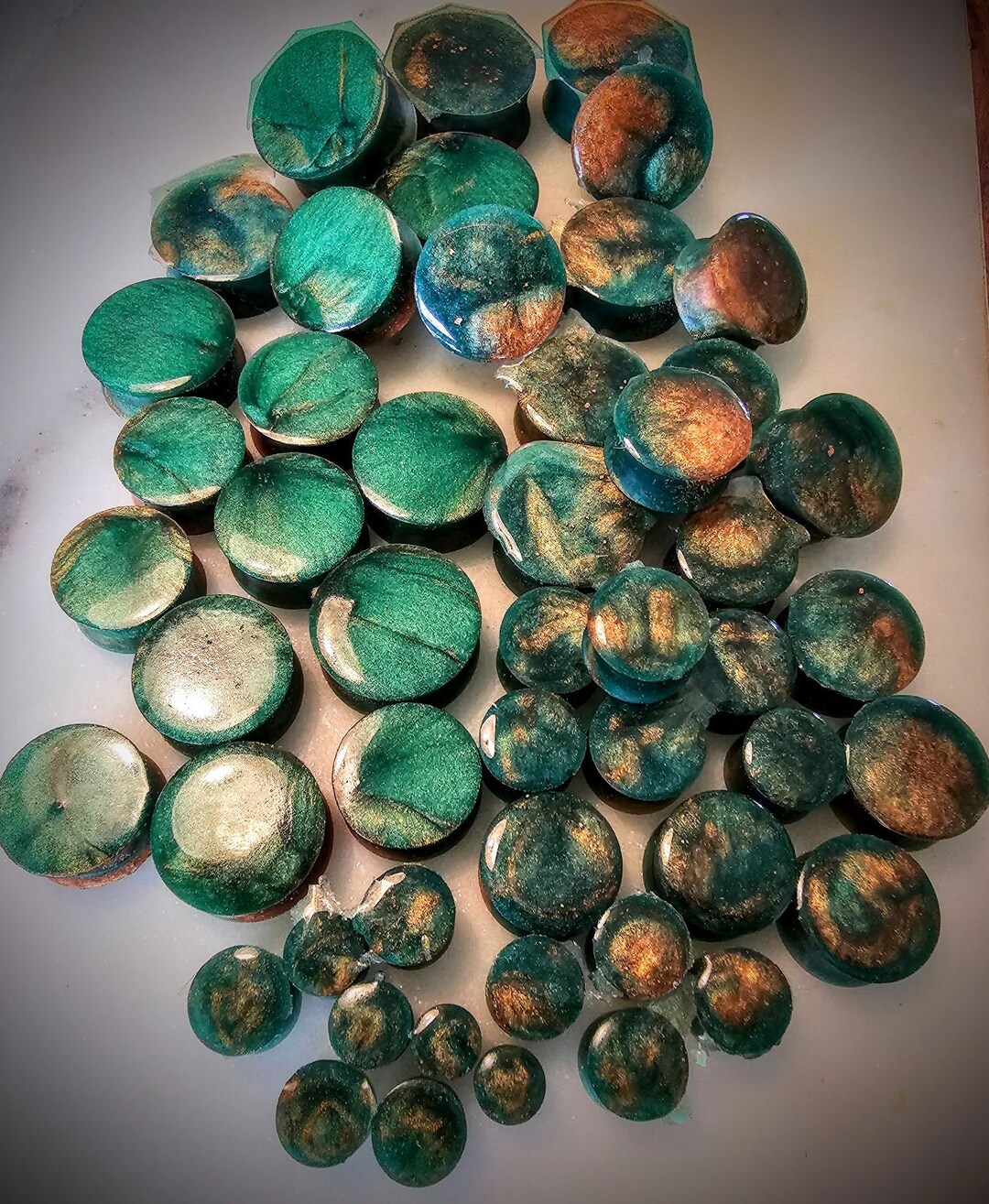 Dark Green/bronze Resin Plugs (pair) - Etsy