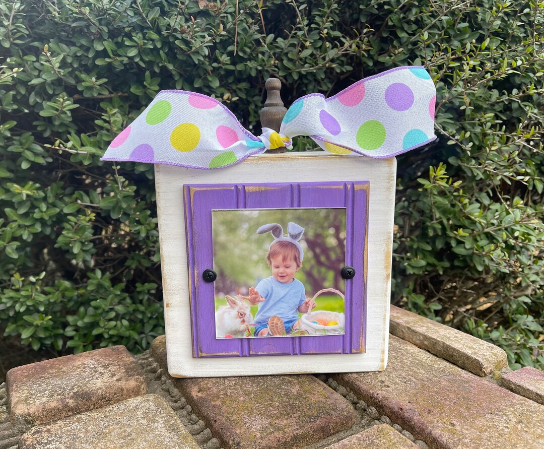 Easter Picture Frame Wood Block Frame Spring Home Decor - Etsy