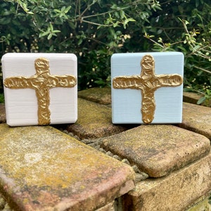 Baby Shower Gift Small Hand Painted Wood Angel Blocks Cross Blocks Kids ...