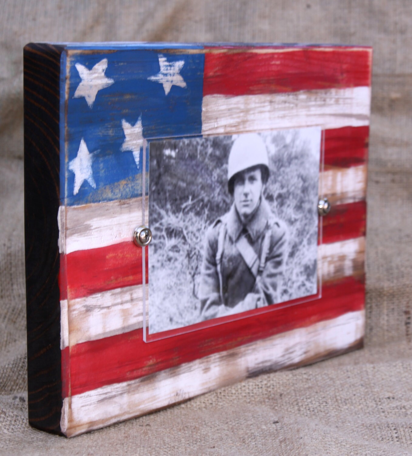 Wood Block Frame Military Frame American Flag Distressed - Etsy