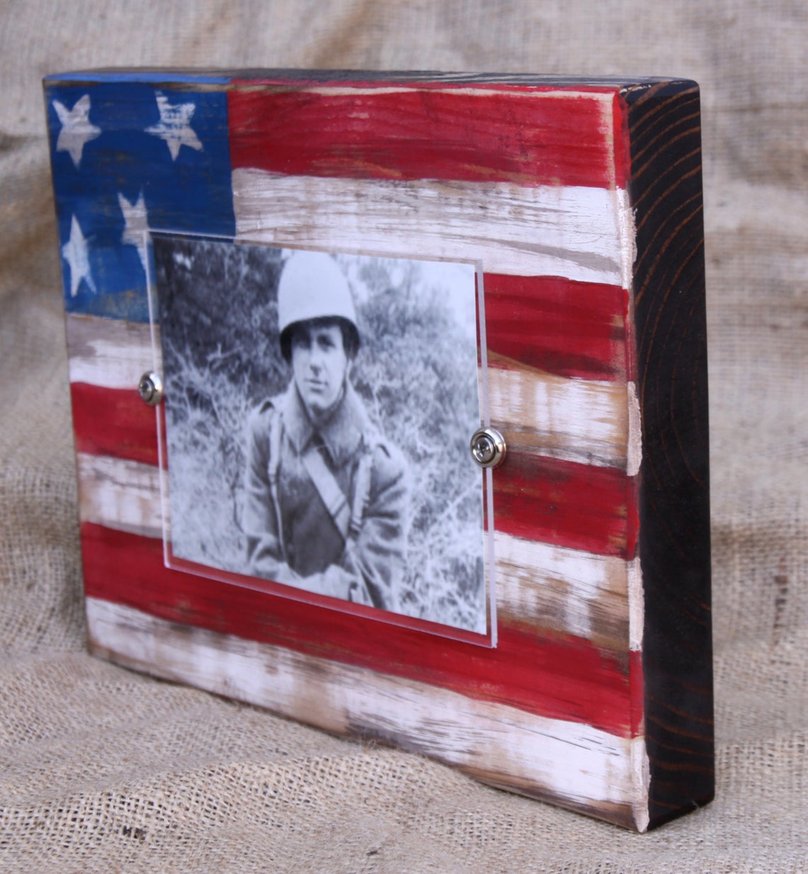 Wood Block Frame Military Frame American Flag Distressed - Etsy