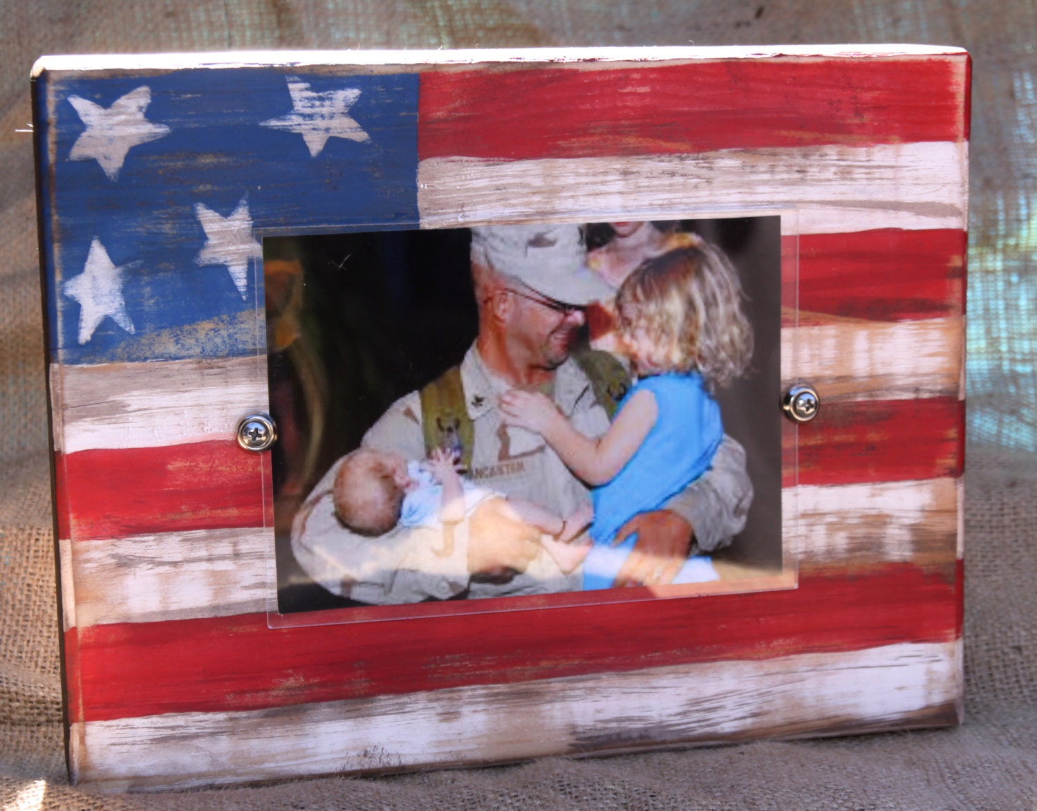 Wood Block Frame Military Frame American Flag Distressed - Etsy