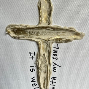 Hand Painted Textured Cross With Scripture Canvas Art Cross Art ...