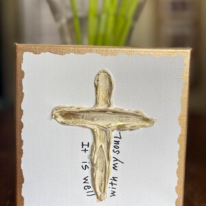 Hand Painted Textured Cross With Scripture Canvas Art Cross Art ...