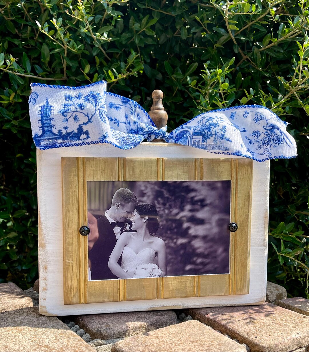 Chinoiserie Style Block Picture Frame 4x6 Photo Grand Millennial Decor ...