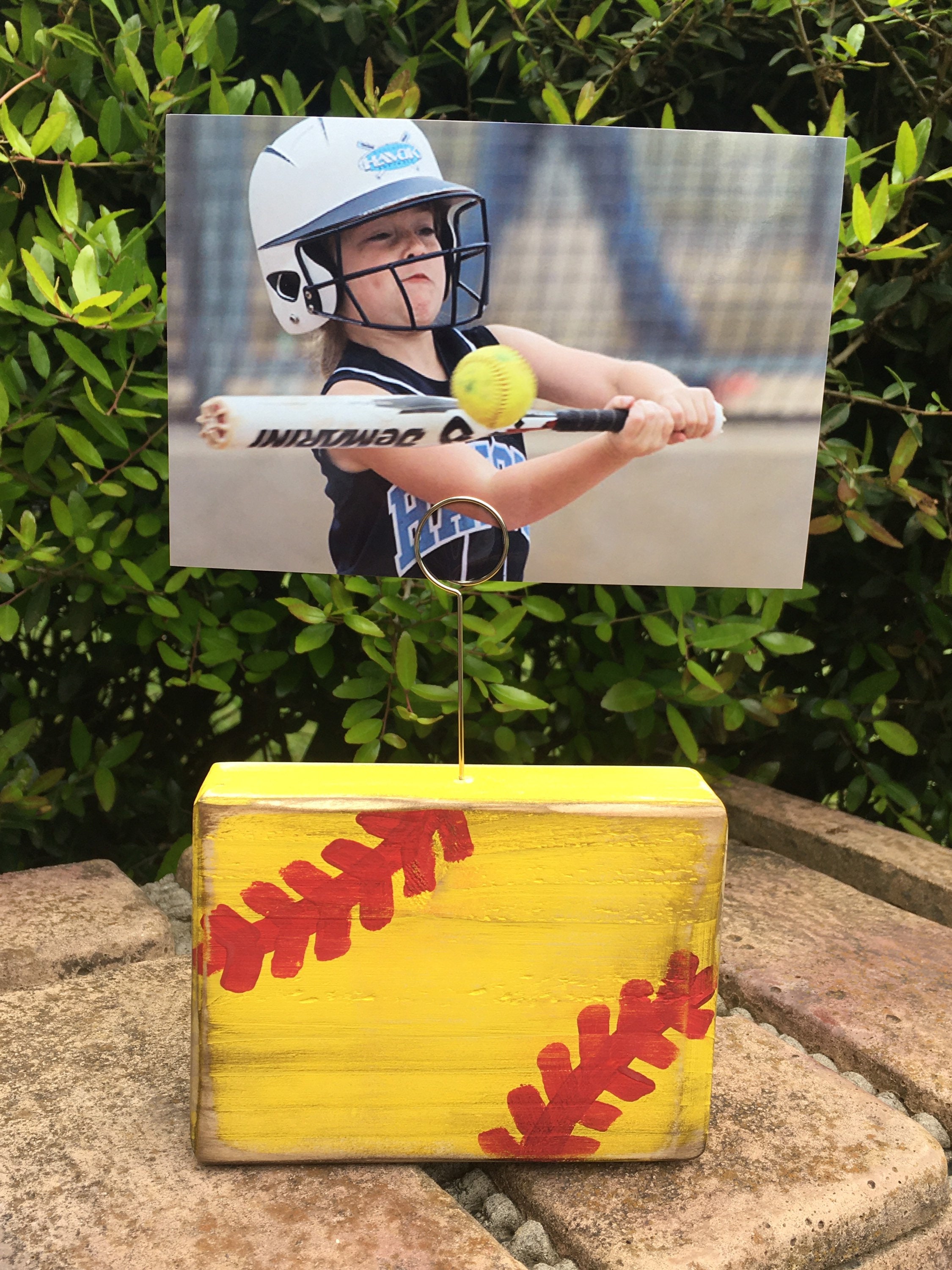 Softball Block Picture Frame Baseball Picture Frame Hand Painted ...