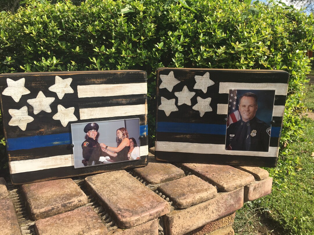 Thin Blue Line Picture Frame Gift for Policeman Police Officers Gift ...