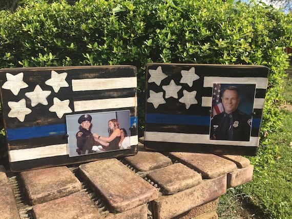 Thin Blue Line Picture Frame Gift for Policeman Police - Etsy
