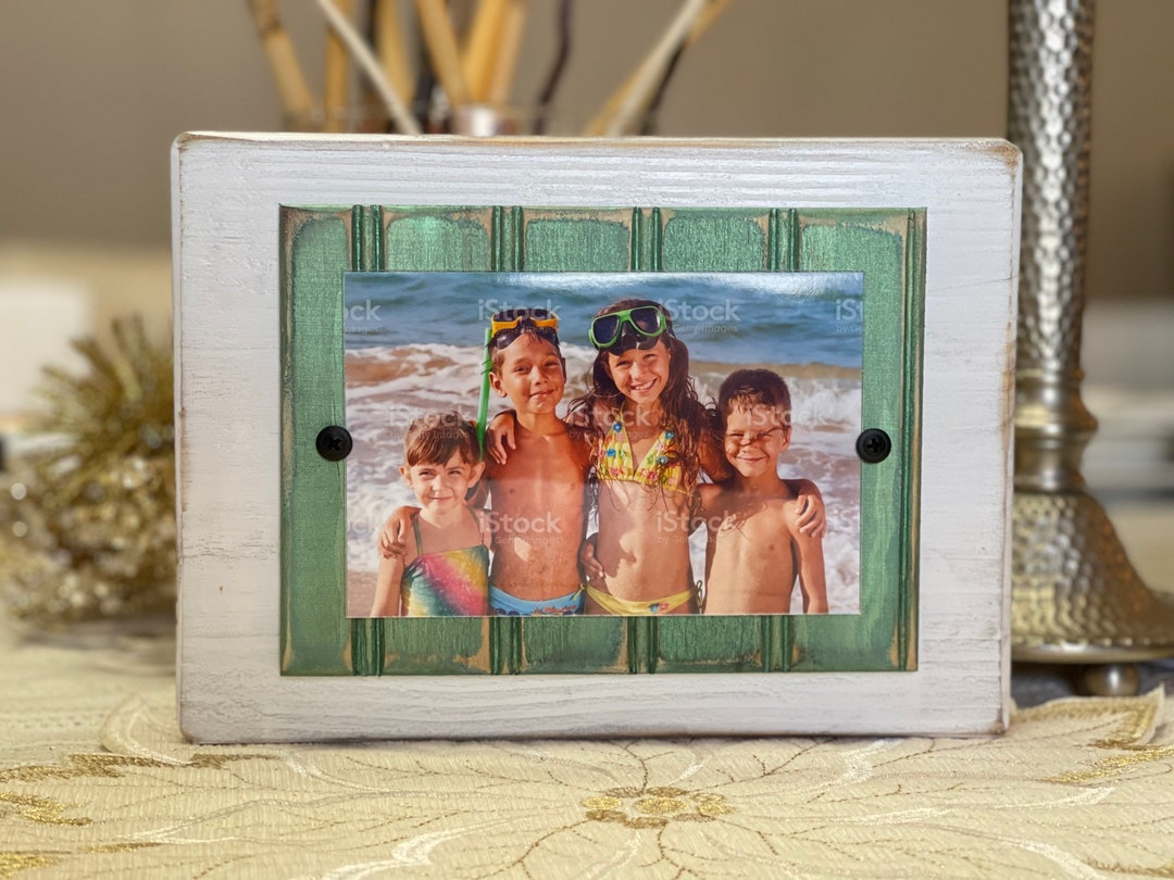 Coastal Block Picture Frame Beach Photo Frame Distressed Picture Frame ...