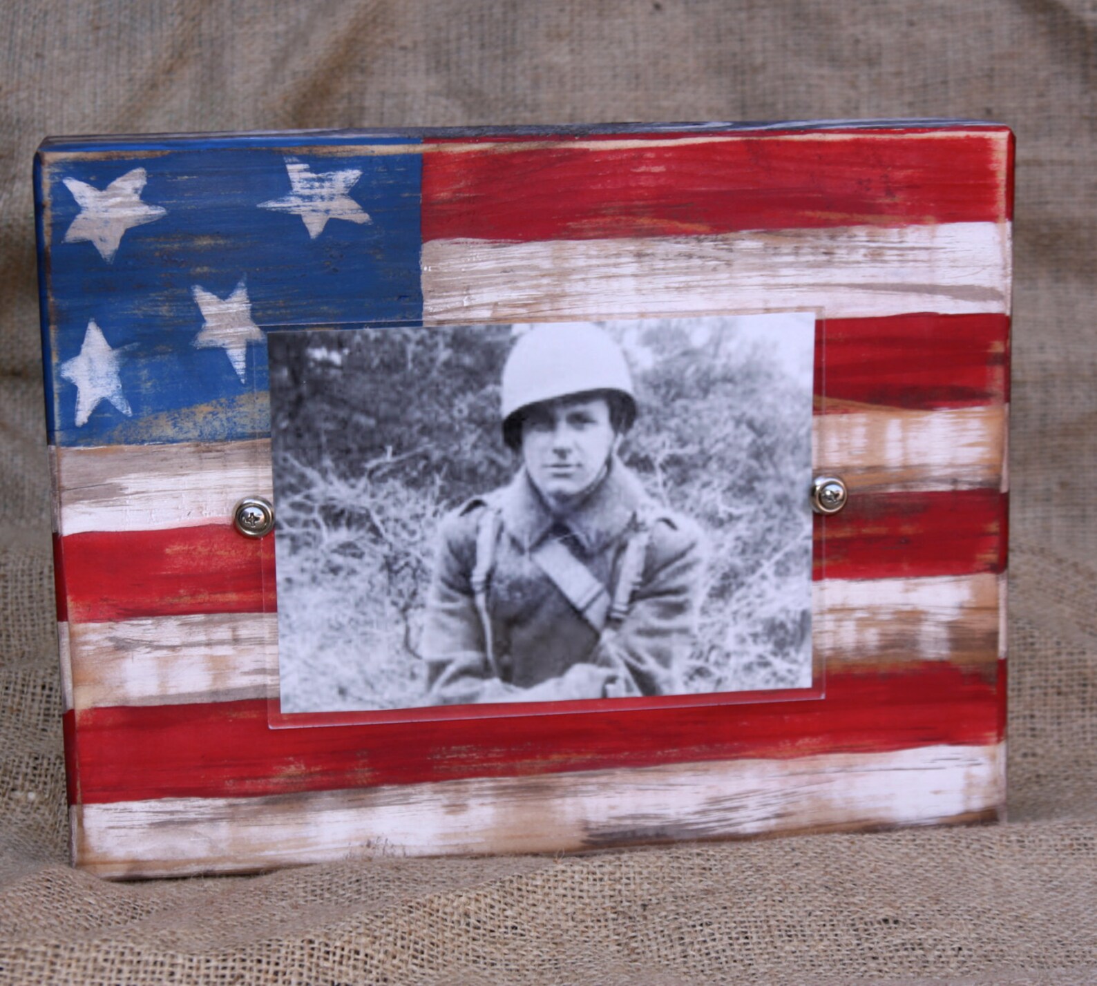 Wood Block Frame Military Frame American Flag Distressed - Etsy