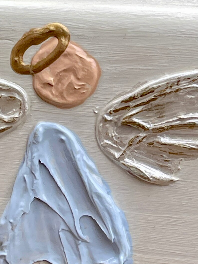 Baby Shower Gift Small Hand Painted Wood Angel Blocks Cross | Etsy