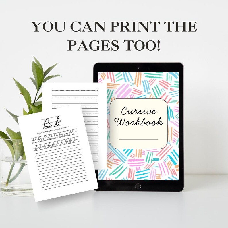 Cursive Workbook for E-ink Devices and Printing - Etsy