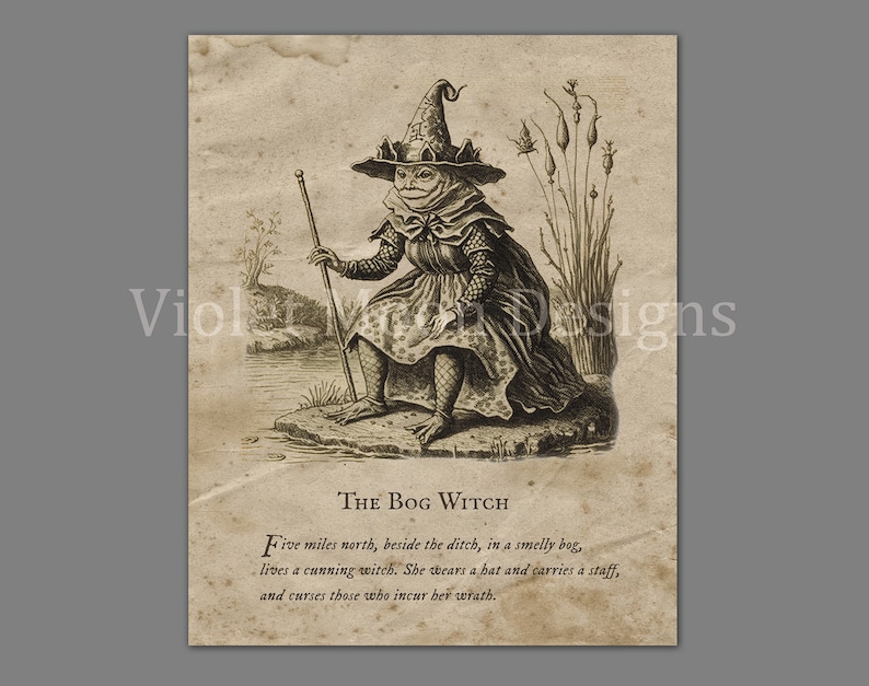 DIGITAL PRINT: the Bog Witch 8x10 Downloadable Printable Cottagecore ...