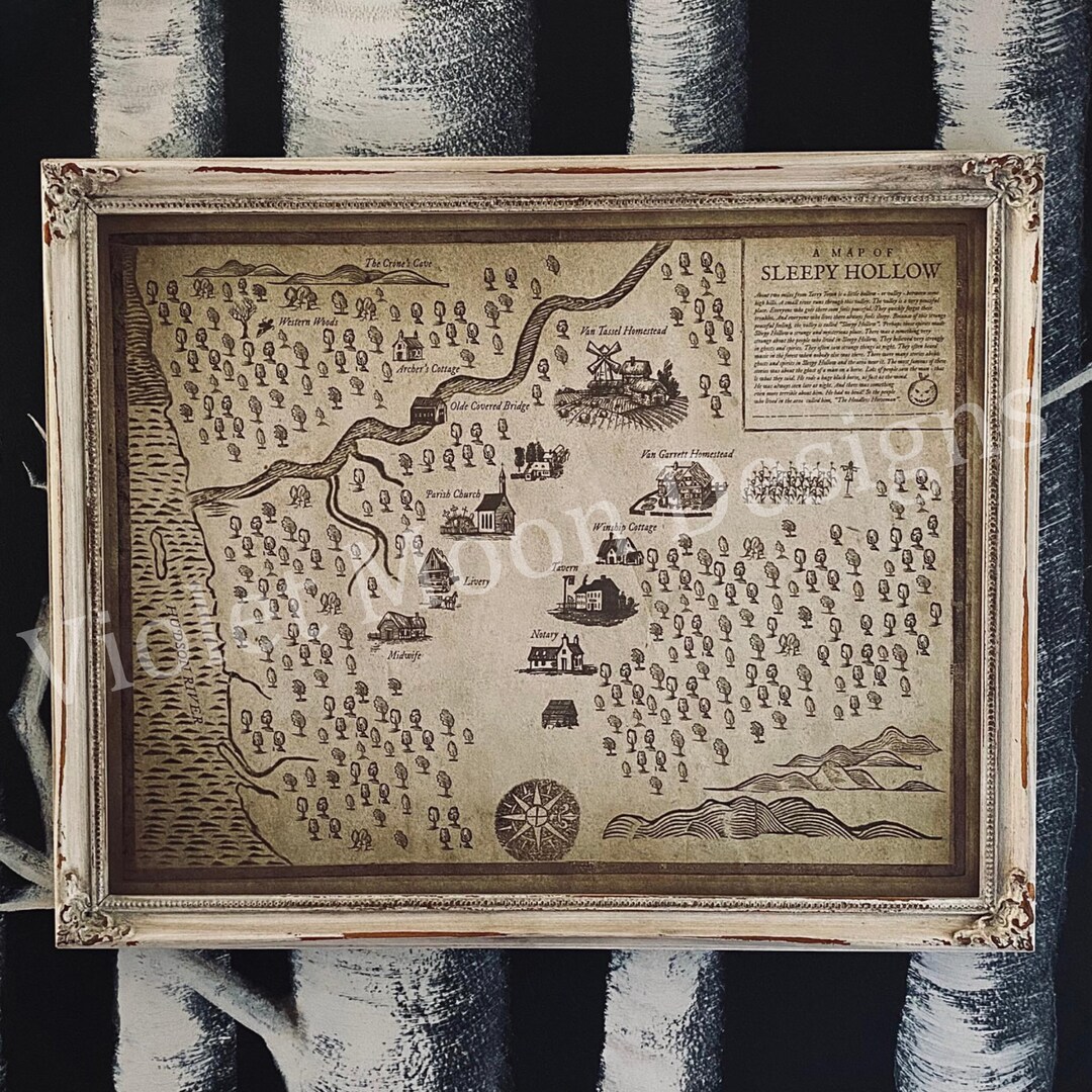 DIGITAL PRINT: Map of Sleepy Hollow 8x10 Downloadable Printable Digital ...