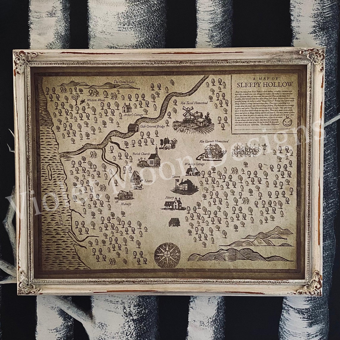 DIGITAL PRINT: Map of Sleepy Hollow 8x10 Downloadable Printable Digital Art Legend Headless ...