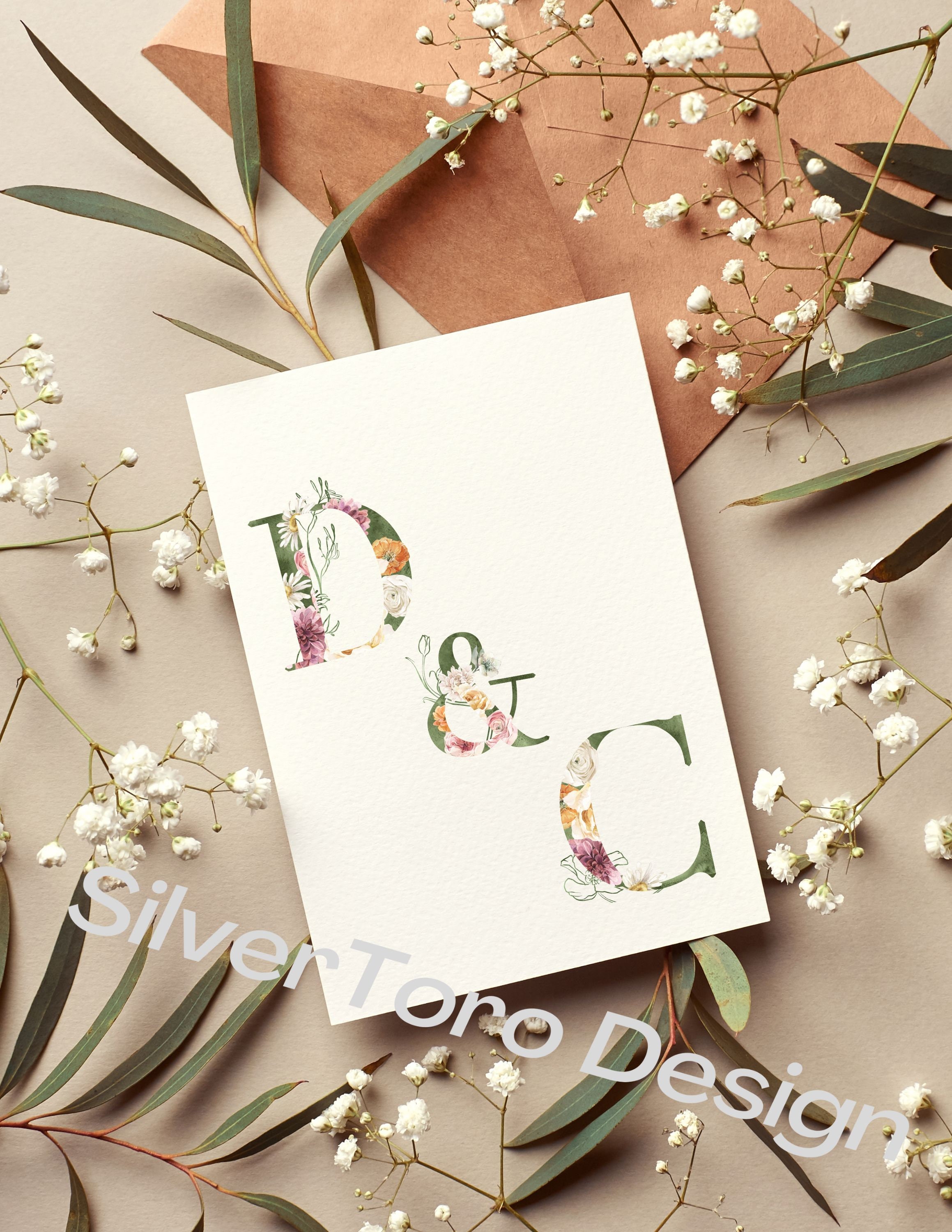 Decorative Floral Alphabet Clipart,letters Clipart,flowers Frame ...