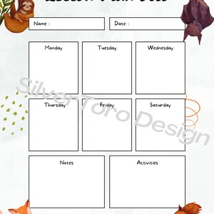Digital Lesson Plan Template, Printable Lesson Plan, Weekly, Daily ...