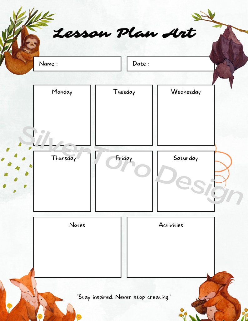 Digital Lesson Plan Template, Printable Lesson Plan, Weekly, Daily ...