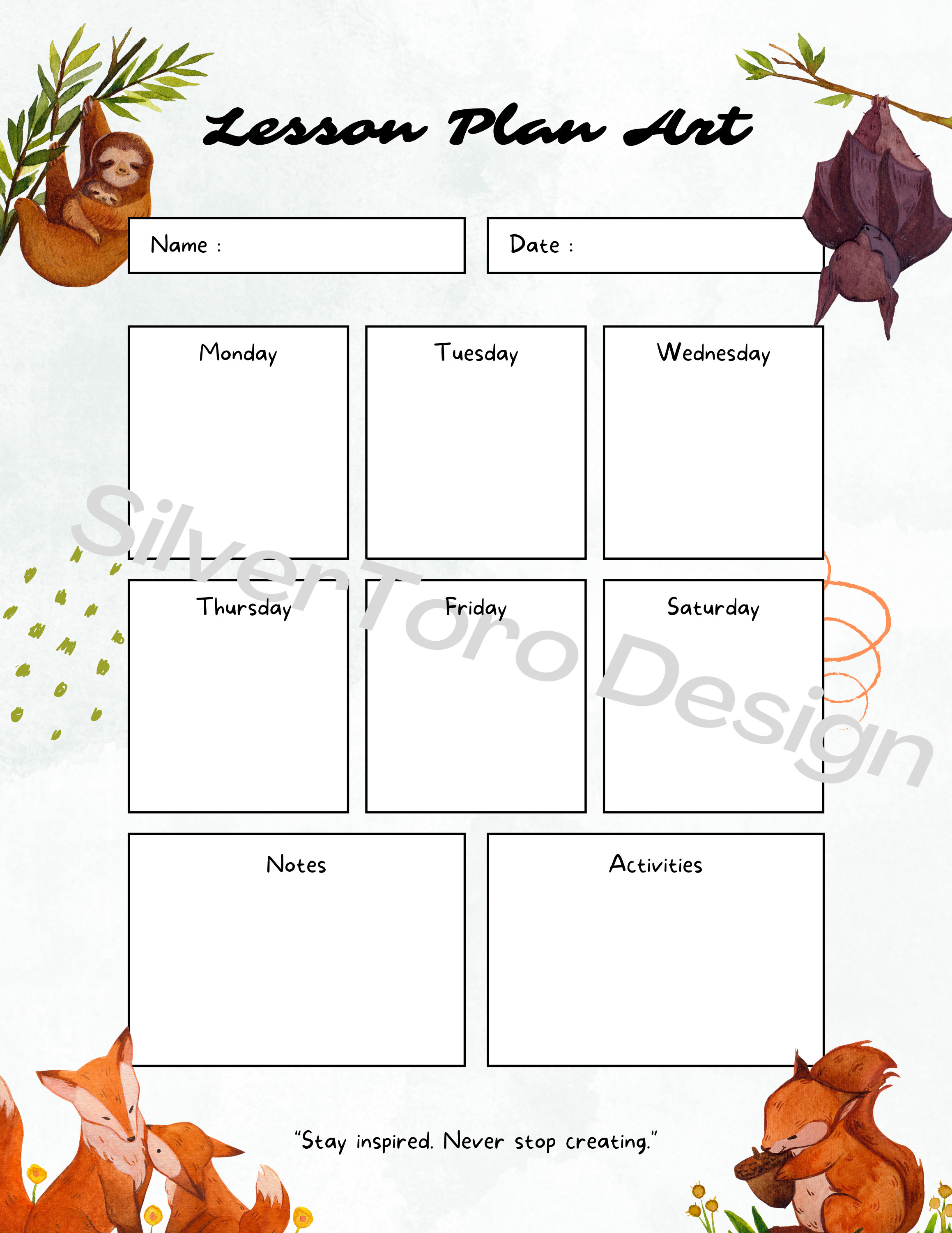 Digital Lesson Plan Template, Printable Lesson Plan, Weekly, Daily ...