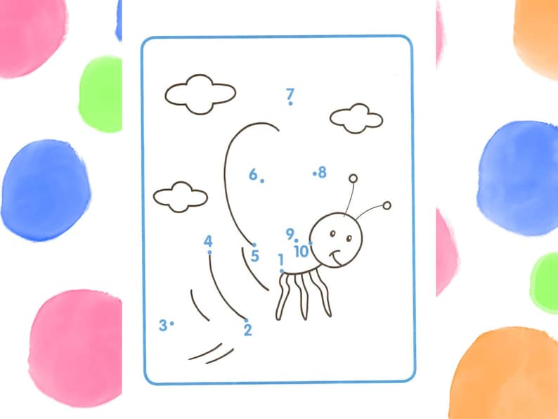 Dot to Dot Exercise Book Number 1-10 for Toddler | 34 PAGES | Printable ...