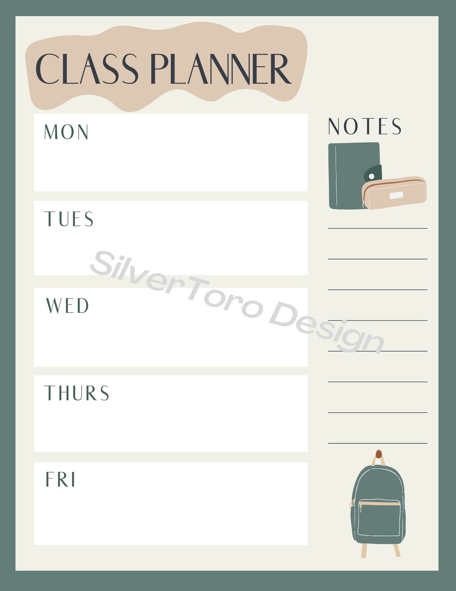 Modern Digital Lesson Plan Template, Printable Weekly, Daily Planners ...