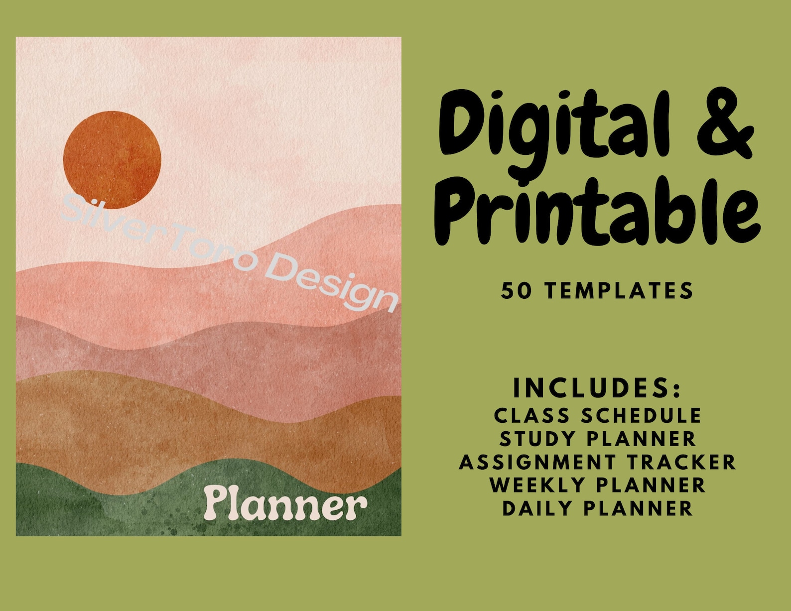 Modern Digital Lesson Plan Template, Printable Weekly, Daily Planners ...
