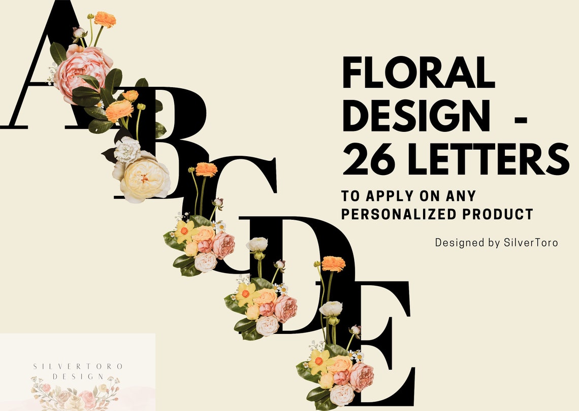 Decorative Floral Alphabet Clipart,letters Clipart,flowers,wedding ...