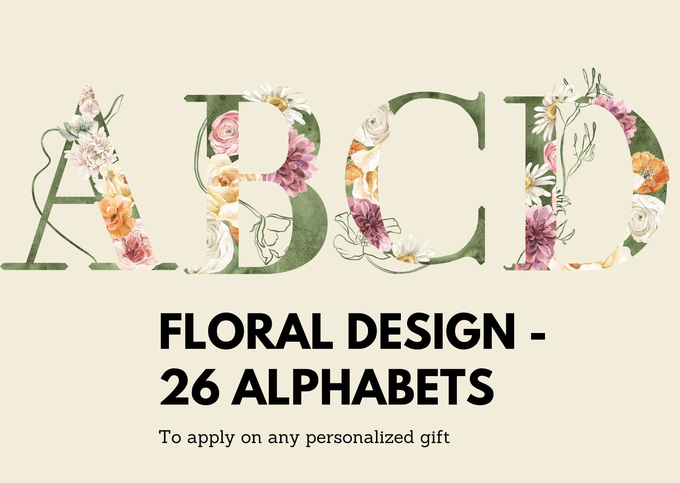 Decorative Floral Alphabet Clipart,letters Clipart,flowers Frame ...