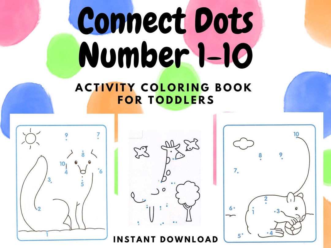 Dot to Dot Exercise Book Number 1-10 for Toddler | 34 PAGES | Printable ...