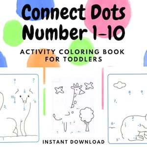 Dot to Dot Exercise Book Number 1-10 for Toddler | 34 PAGES | Printable ...