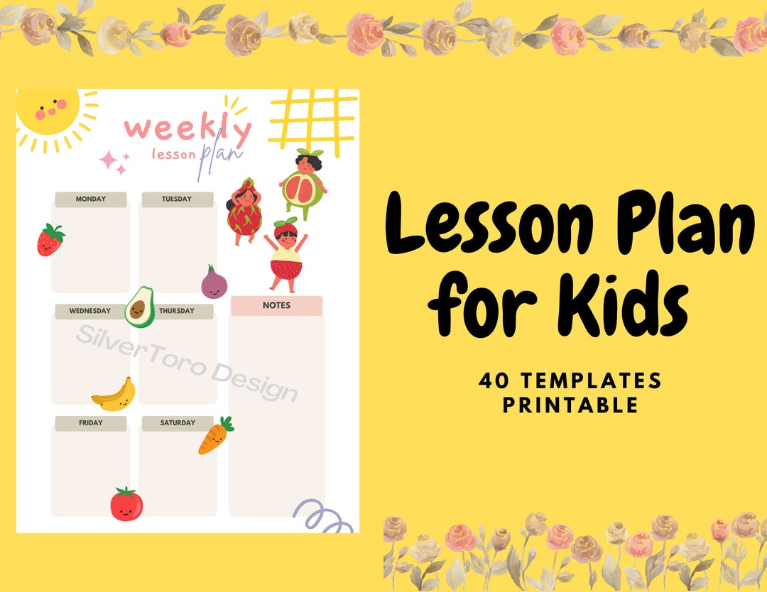 Kids Lesson Plan 40 Templates Bundle | Color Illustration Style | for ...