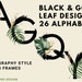 Decorative Leaf Alphabet Clipart,letters Clipart,caligraphic Style ...