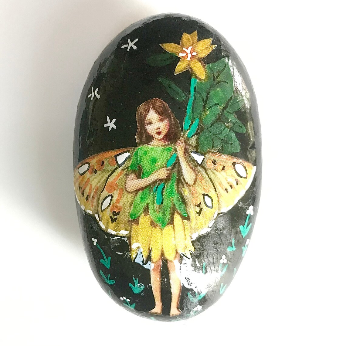 Fairy Art Rock Hand Painted Rocks Fairy Art Rock Fairy Garden | Etsy