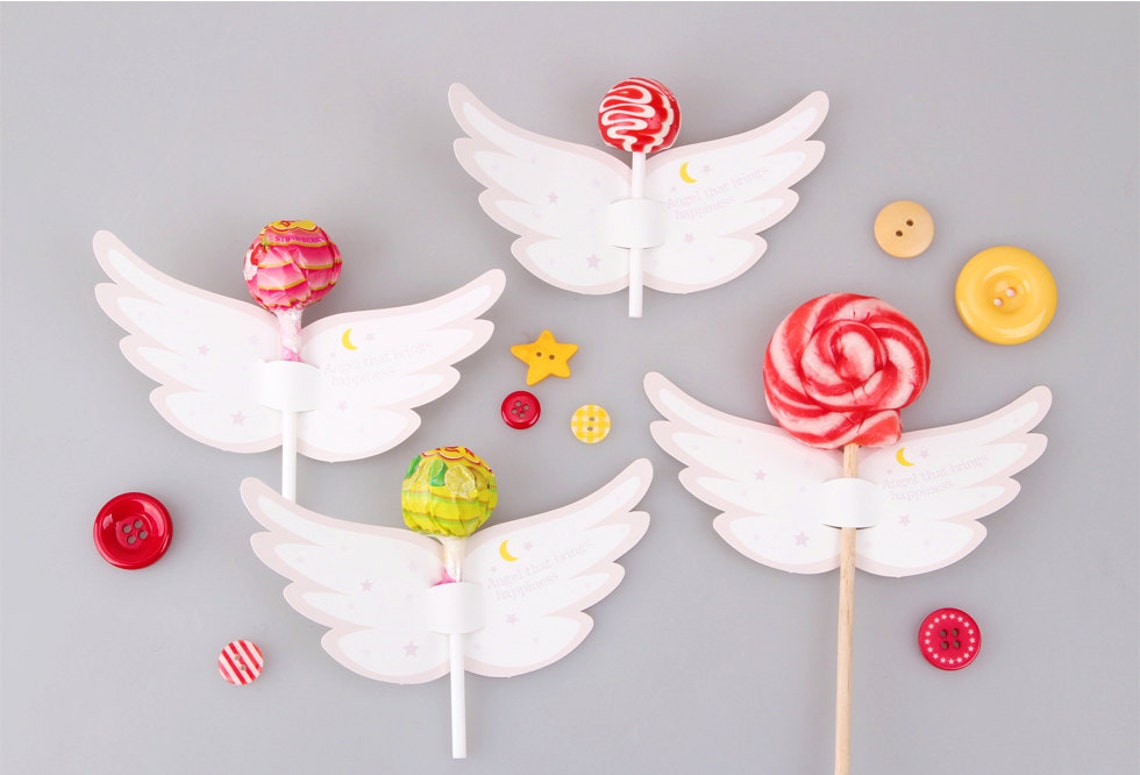 50 Pieces lollipop paper Angel wings candy paper Angel wings | Etsy