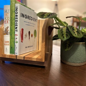 Handmade Hardwood Book Box: Modern Book Nook, Kitchen Cookbook Storage ...