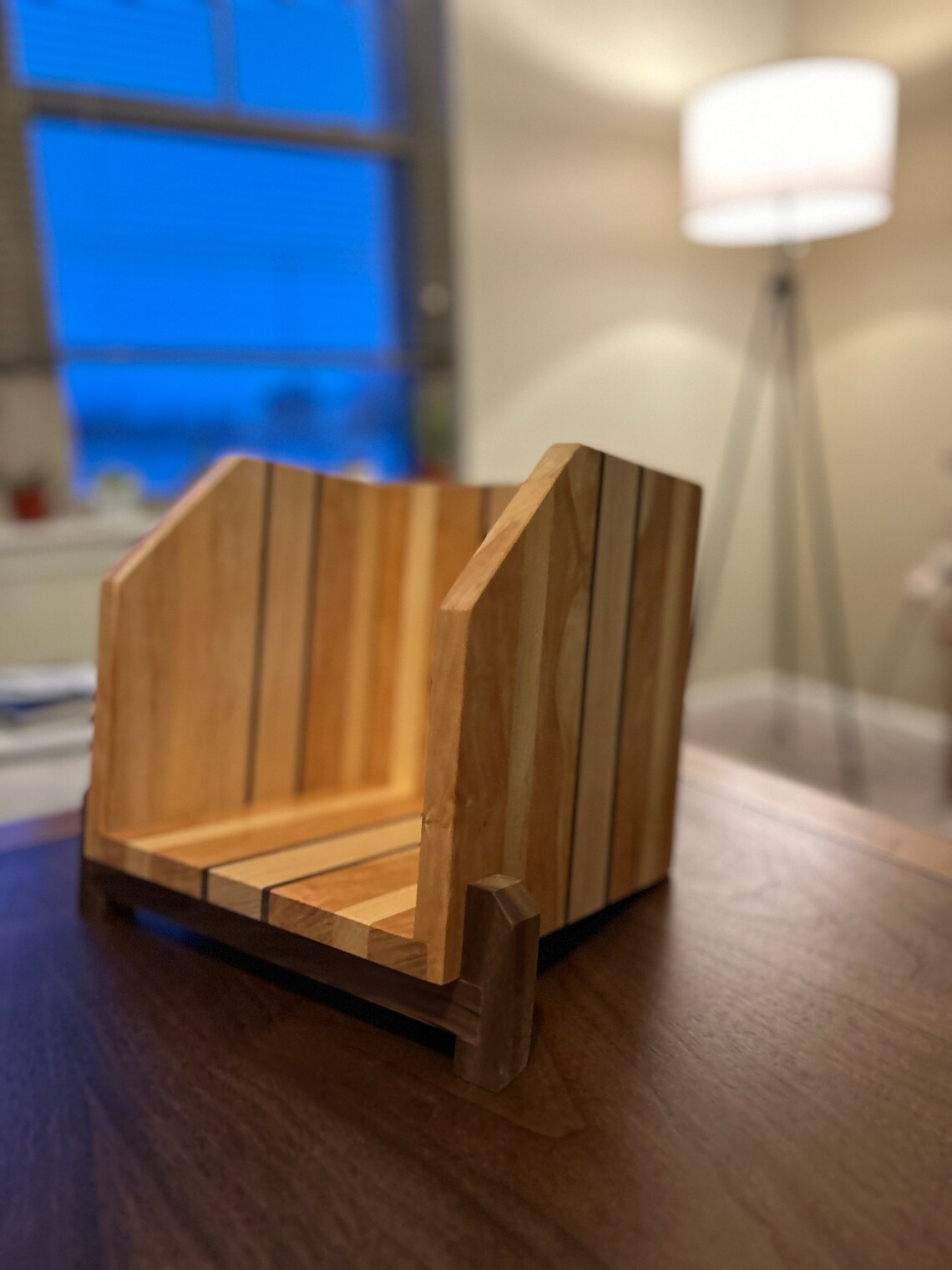 Handmade Hardwood Book Box: Modern Book Nook, Kitchen Cookbook Storage ...