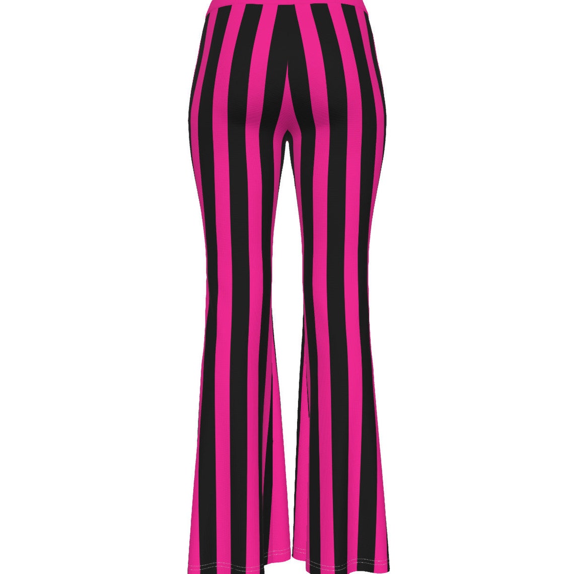 Women's Pink & Black Striped Flare Pants - Etsy