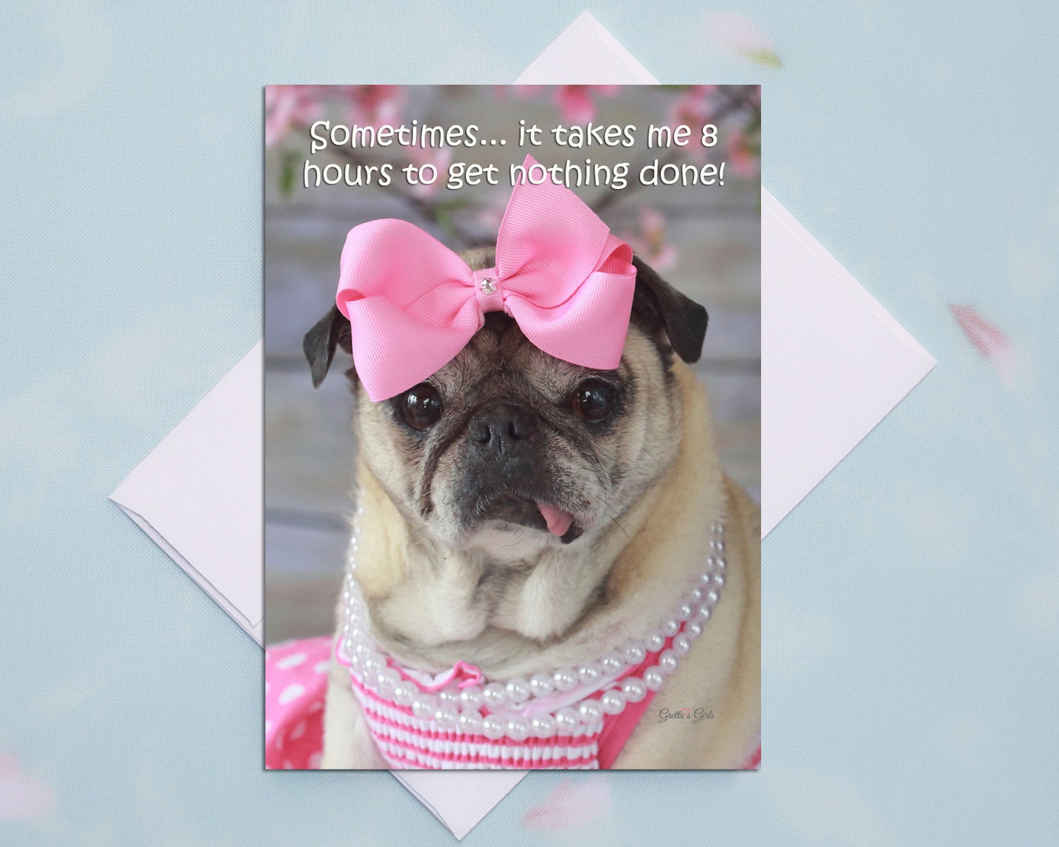 Funny Birthday Card for Her Pug Card Birthday Card 5x7 - Etsy