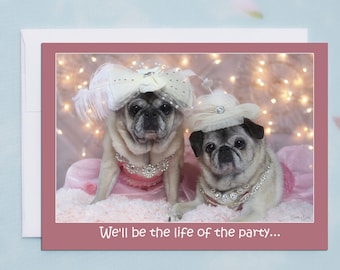 5x7 WEDDING CARD, Congratulations Wedding Pug Greeting Card by Pugs and ...