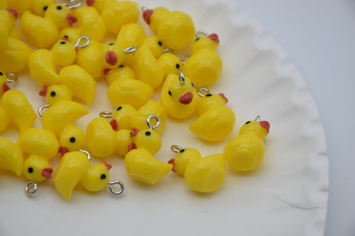 20 Resin Adorable Duck Charms Earring Necklace Bracelet Bead - Etsy